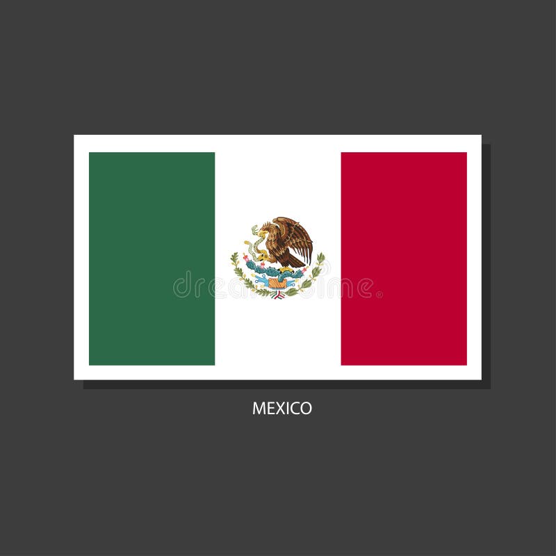 Mexico Flag Vector Square Icon on Black Background Stock Vector ...