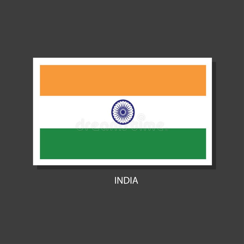 India Flag Vector Square Icon on Black Background Stock Vector ...