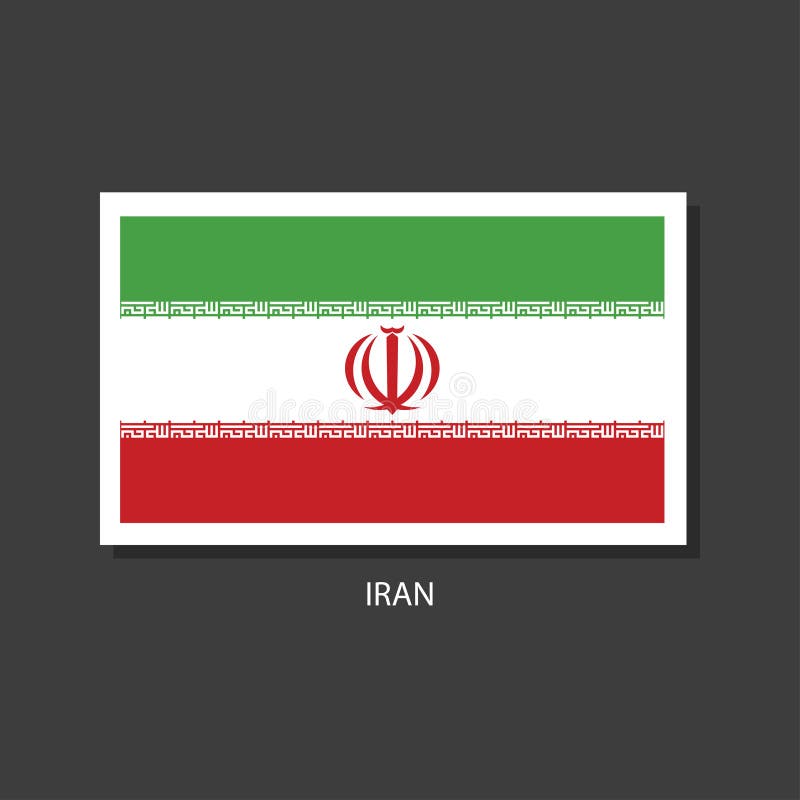 Iran Flag Vector Square Icon on Black Background Stock Vector ...