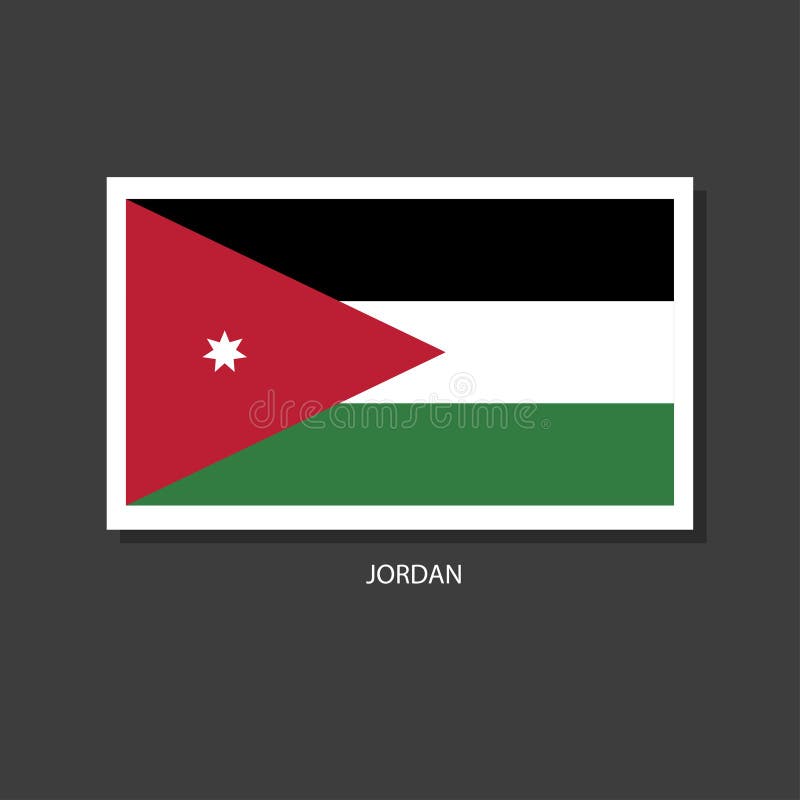 Jordan Flag Vector Square Icon on Black Background Stock Vector ...