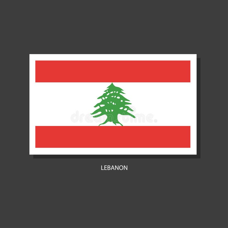 Lebanon Flag Vector Square Icon on Black Background Stock Vector ...