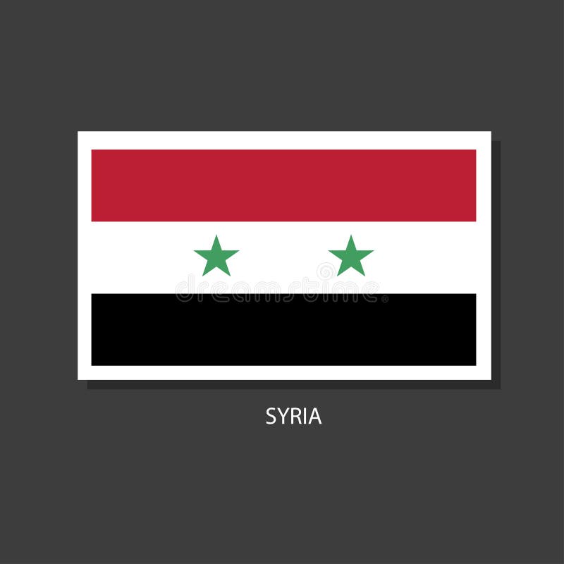 Syria Flag Vector Square Icon on Black Background Stock Vector ...