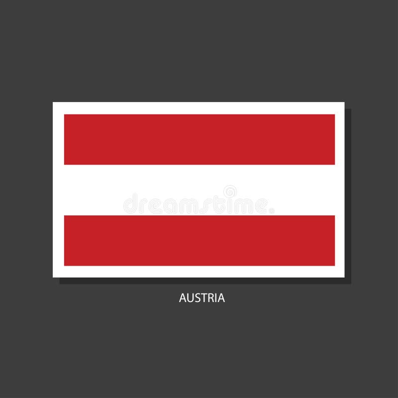 Austria Flag Vector Square Icon on Black Background Stock Vector ...