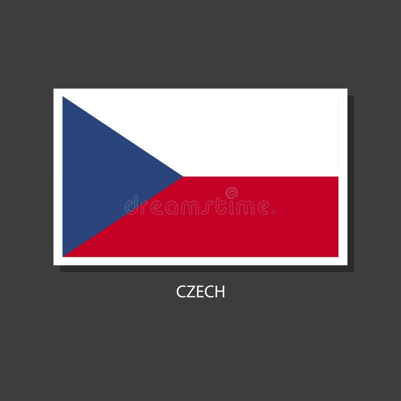 Czech Flag Vector Square Icon on Black Background Stock Vector ...