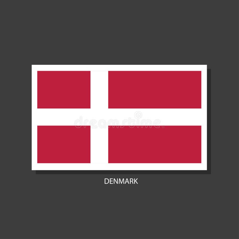 Denmark Flag Vector Square Icon on Black Background Stock Vector ...
