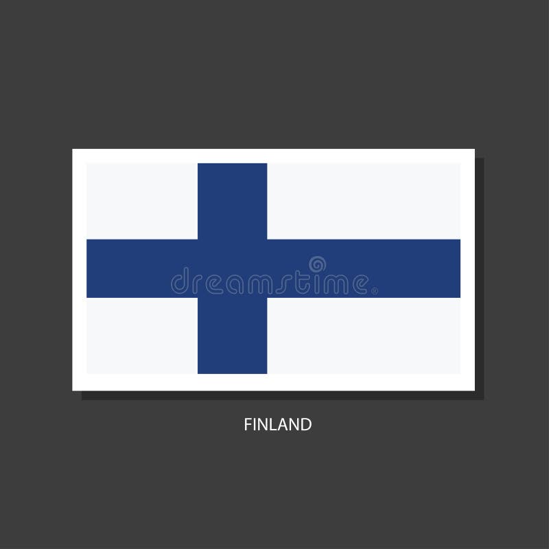 Finland Flag Vector Square Icon on Black Background Stock Vector ...