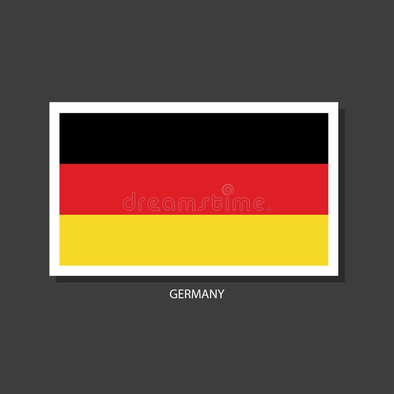 Germany Flag Vector Square Icon on Black Background Stock Vector ...