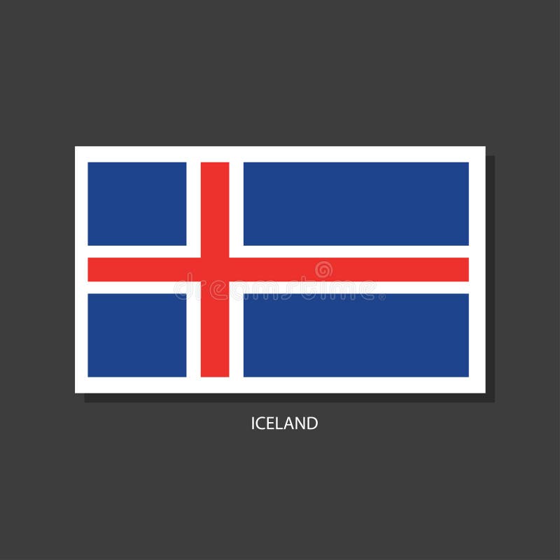 Iceland Flag Vector Square Icon on Black Background Stock Vector ...