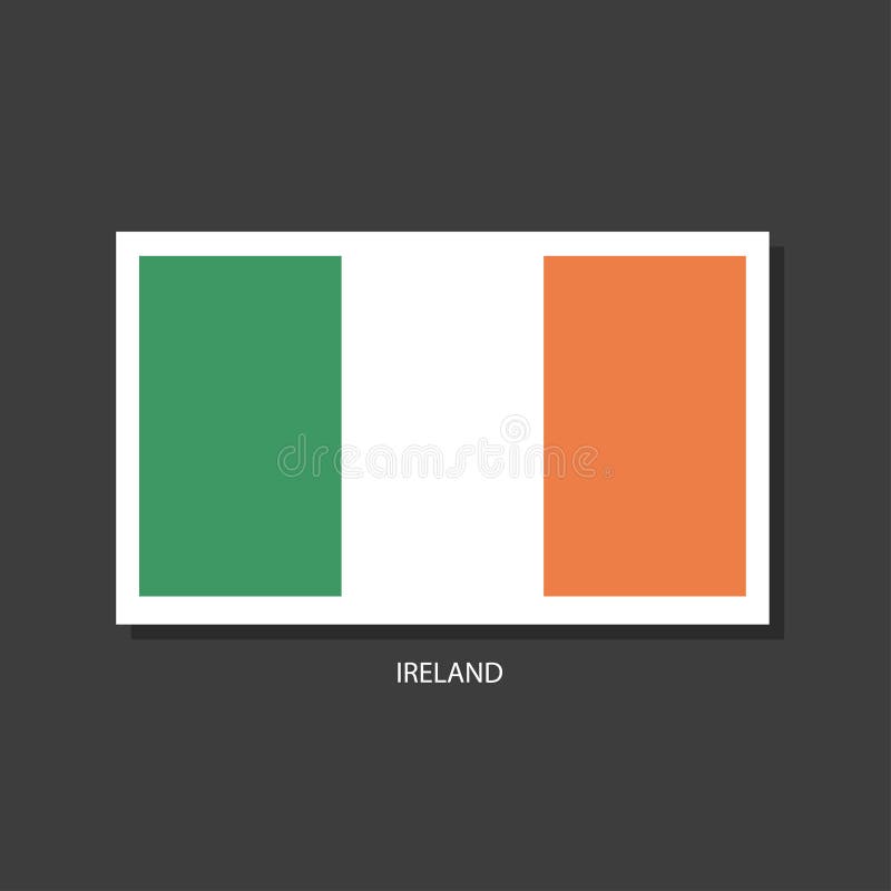 Ireland Flag Vector Square Icon on Black Background Stock Vector ...