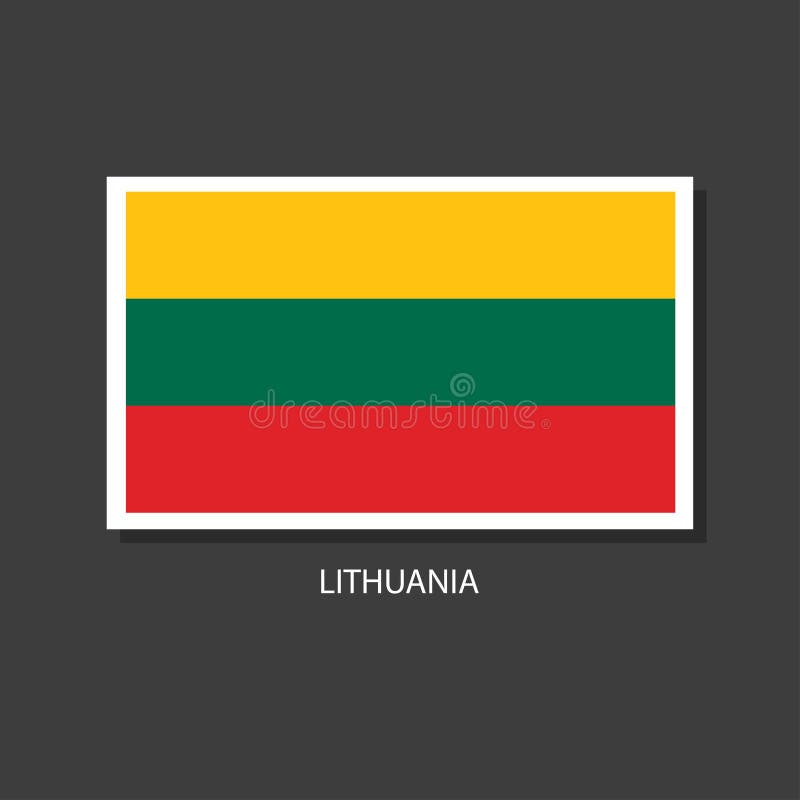 Lithuania Flag Vector Square Icon on Black Background Stock Vector ...