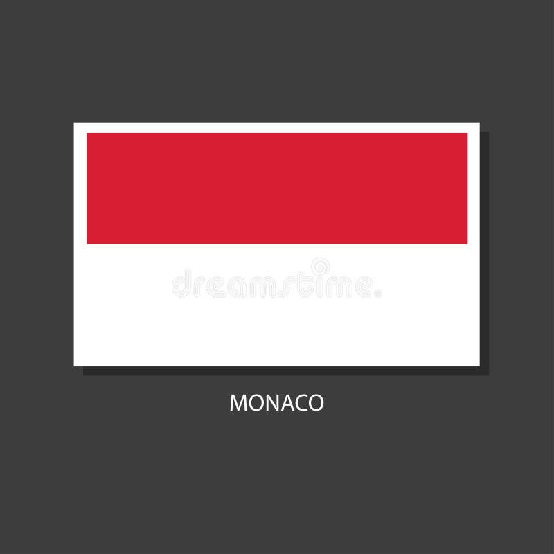 Monaco Flag Vector Square Icon on Black Background Stock Vector ...