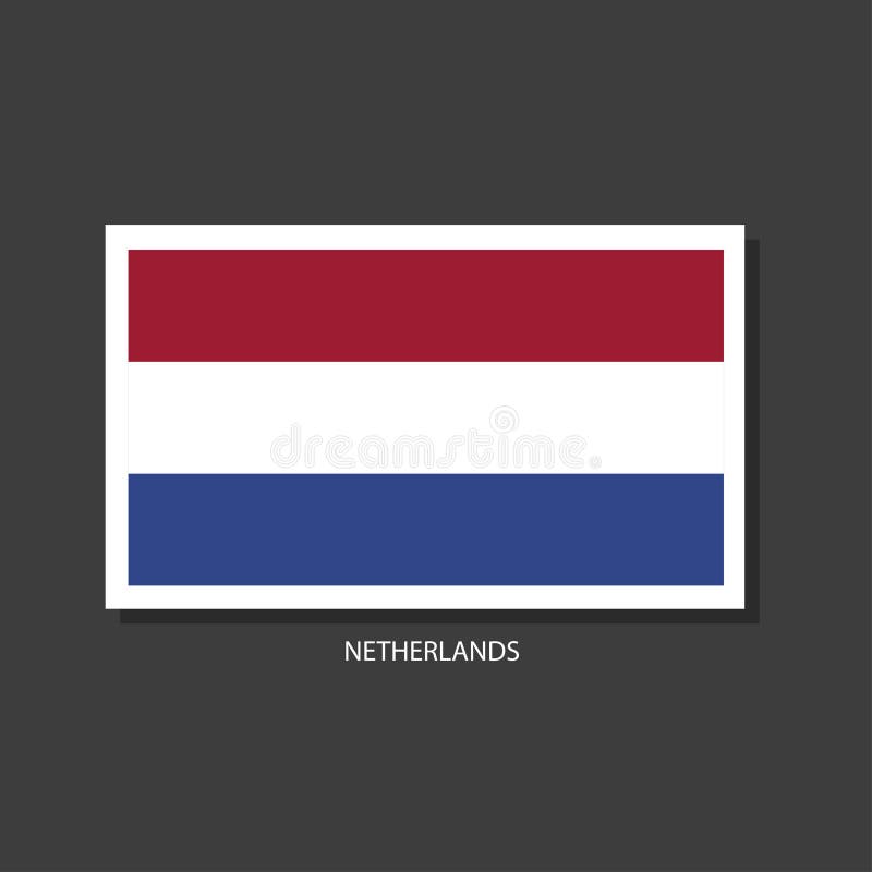 Netherlands Flag Vector Square Icon on Black Background Stock Vector ...