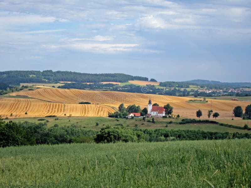 Czech Landscape stock image. Image of countryside, church - 21000879