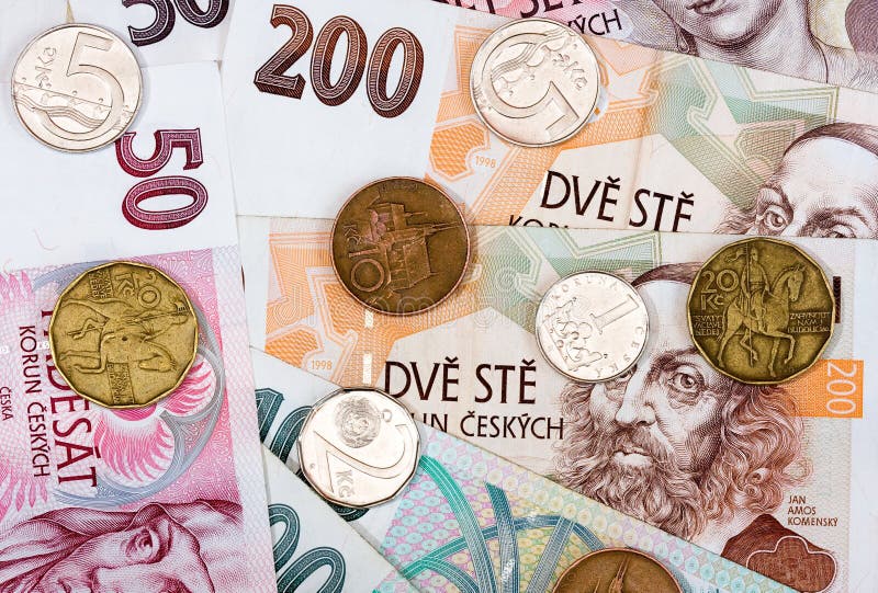Czech money stock photo. Image of financial, mintage, isolated - 7617834
