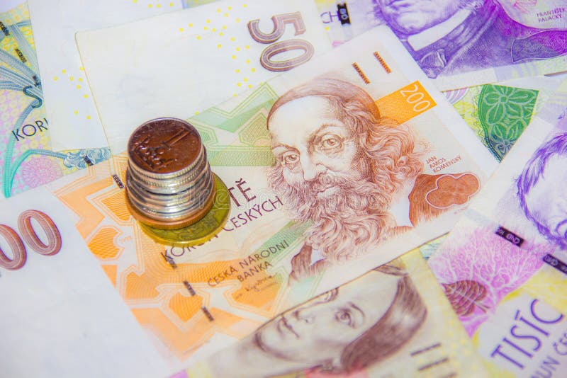 Czech money close-up stock image. Image of banknotes - 90322923