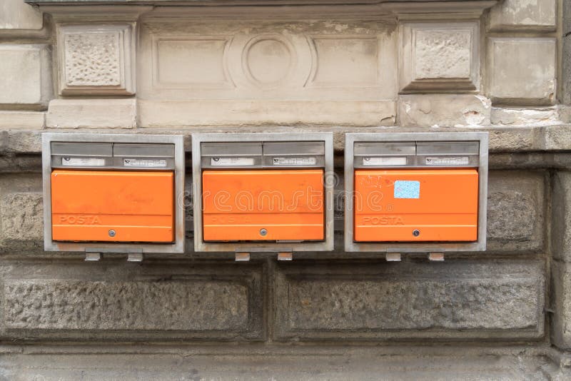 Czech Post mailboxes stock photo. Image of pack, communications - 243976300