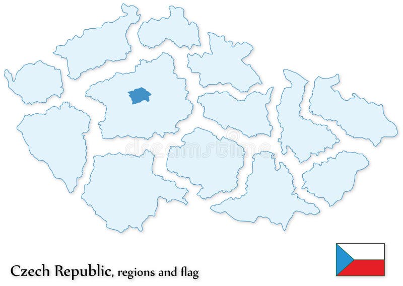 Czech Republic and All Regions Separated Stock Illustration ...