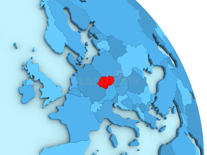 Czech Republic on Blue Political Globe Stock Illustration ...