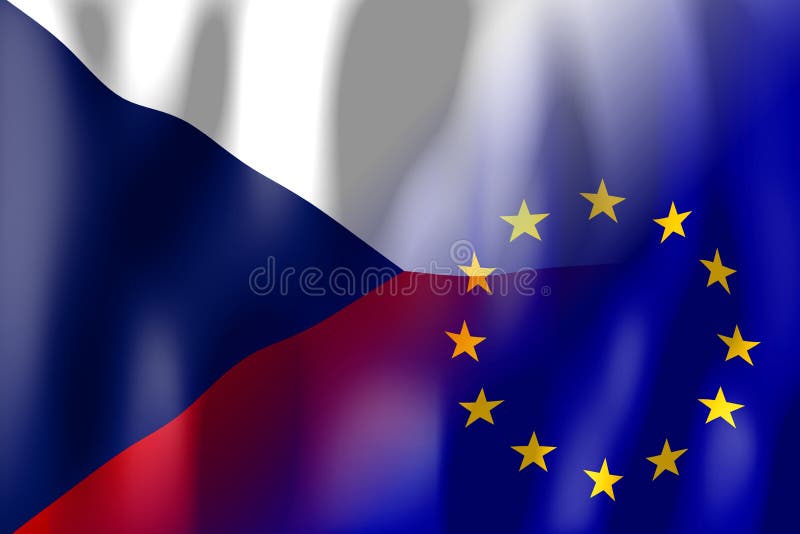 Czech Republic and European Union Flags Stock Illustration ...