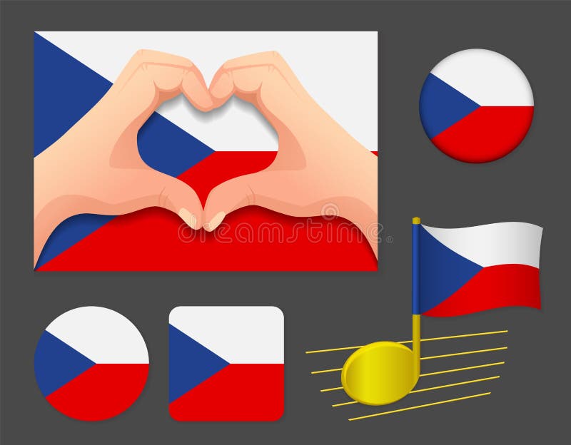 Czech Republic flag icon. stock vector. Illustration of flag - 181866780