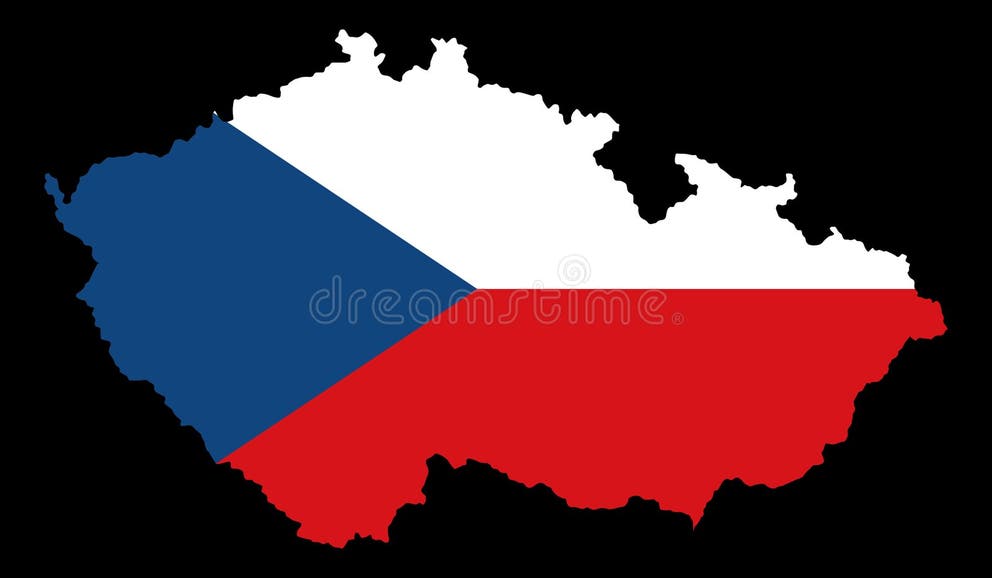 Czech Republic Flag on Map on Transparent Background Stock Vector - Illustration of place, congo ...