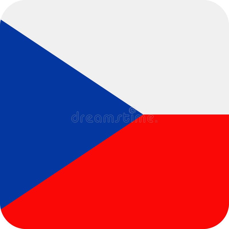 Czech Republic Flag Vector Square Flat Icon Stock Illustration ...