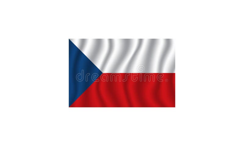 Czech Republic Flag Waving Vector Illustration Flag Icon Standard Color ...