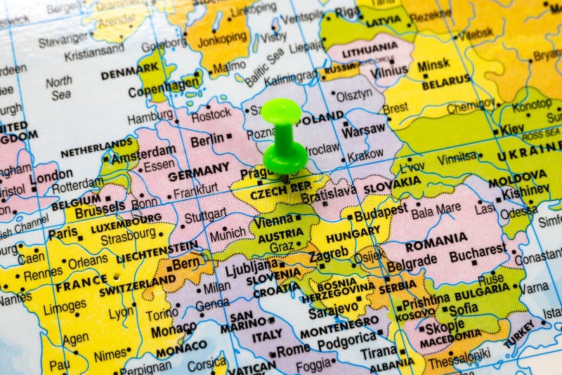 Czech Republic Location on World Map Stock Image - Image of hradec ...