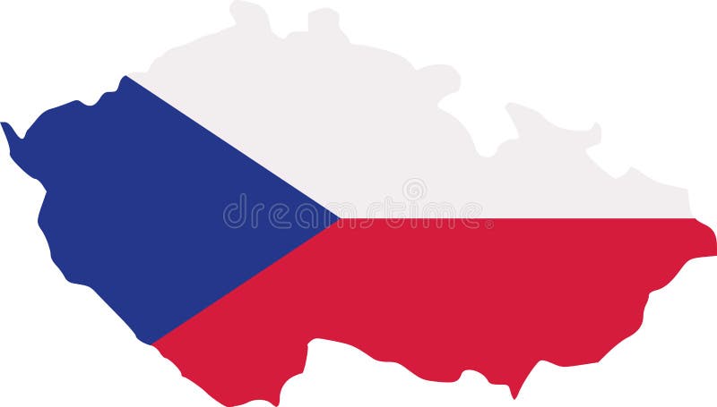 Czech Republic Map with Flag Stock Vector - Illustration of symbol ...