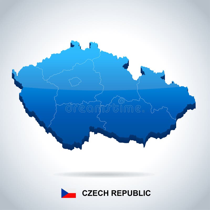 Czech Republic - Map and Flag - Detailed Vector Illustration Stock ...