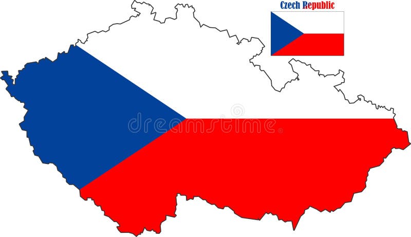 Czech Republic Map and Flag Illustration Vector Stock Vector ...
