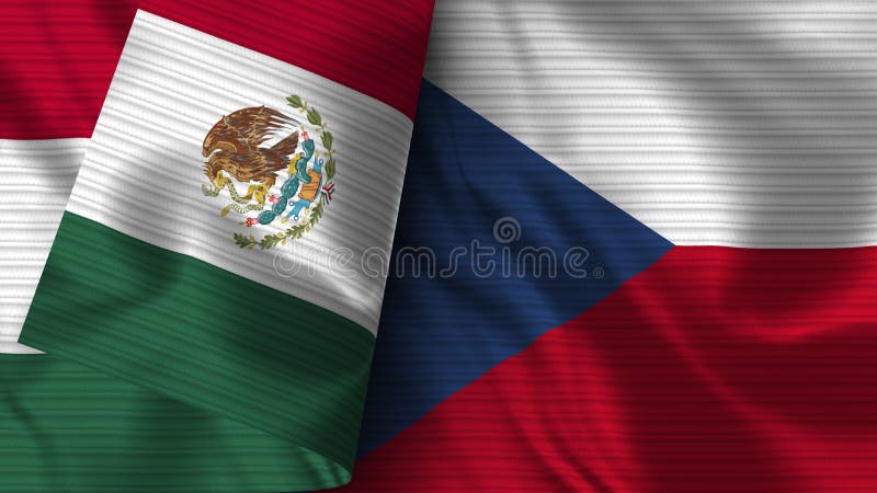Czech Republic and Mexico Realistic Flag â€“ Fabric Texture ...