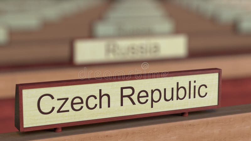 Czech Republic Name Sign among Different Countries Plaques at ...