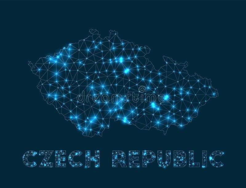 Czech Republic Network Map. Stock Vector - Illustration of geometric ...