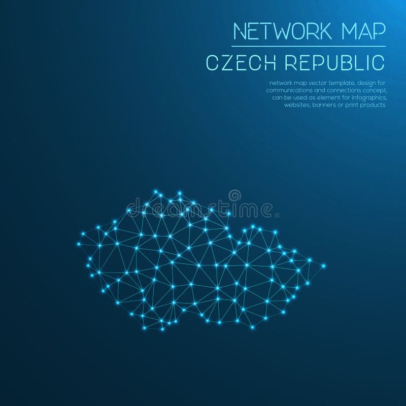 Czech Republic Network Map. Stock Vector - Illustration of czech ...