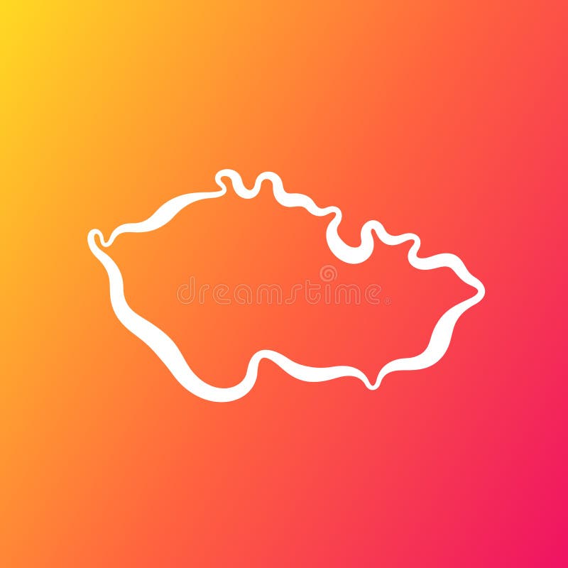 Czech Republic Line Map Stock Illustrations – 614 Czech Republic Line ...