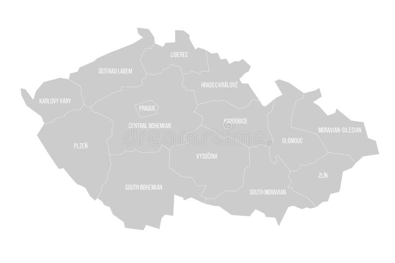 Czech Republic Political Map of Administrative Divisions Stock Vector ...