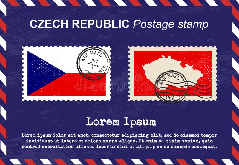 Czech Republic Postage Stamp, Postage Stamp, Vintage Stamp, Air Mail ...