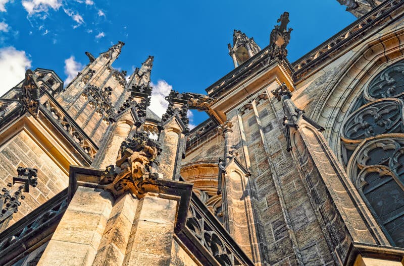 Czech Republic. Prague Castle - Gothic Architecture of St. Vitus ...