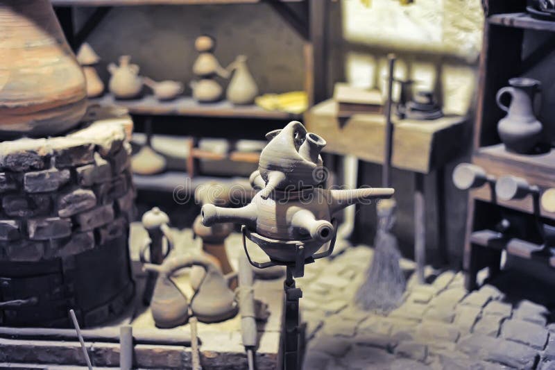 Medieval Alchemy Shop with Flasks and Tools Editorial Stock Photo ...