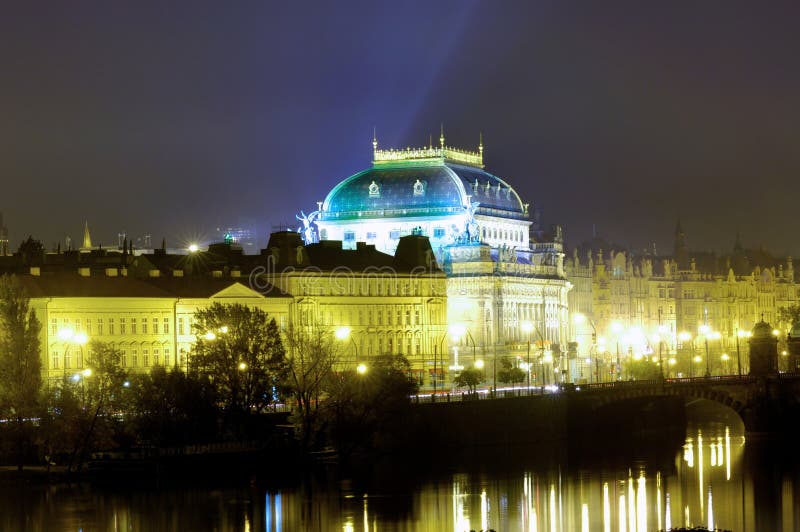 Czech Republic, Prague: River City View Stock Image - Image of place ...