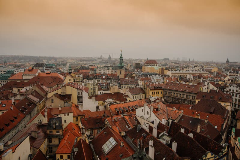 Czech Republic Prague on Sunset Stock Photo - Image of historic ...