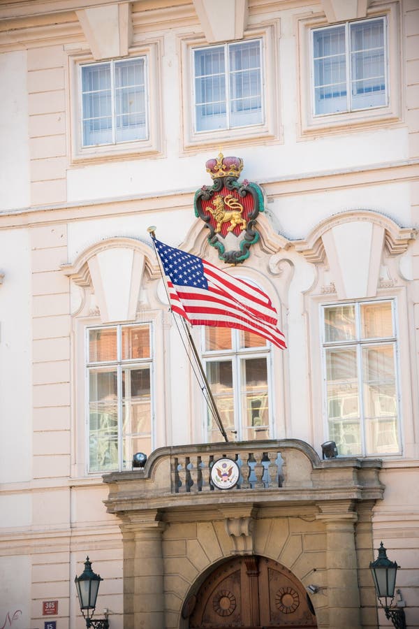 Czech Republic, Prague 16-04-2019: US Embassy in Prague Editorial Photo ...