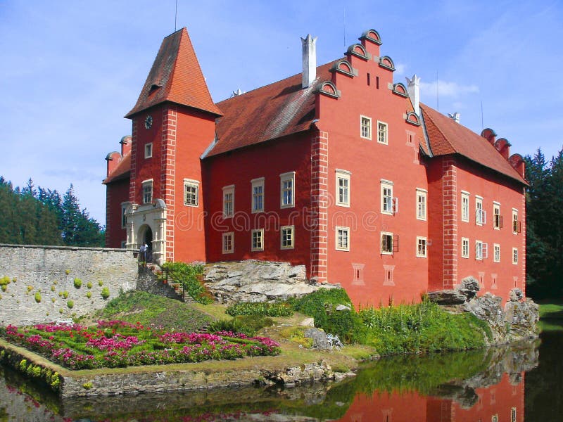 Czech republic, Red Castle stock photo. Image of travel - 6696962