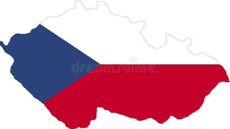 Czech Republics Flag in Map, Czech Republics Map with Flag, Map of ...