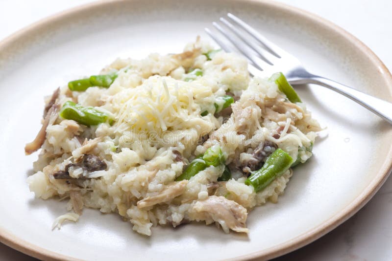 Czech Risotto with Chicken Meat and Green Beans Stock Image - Image of ...
