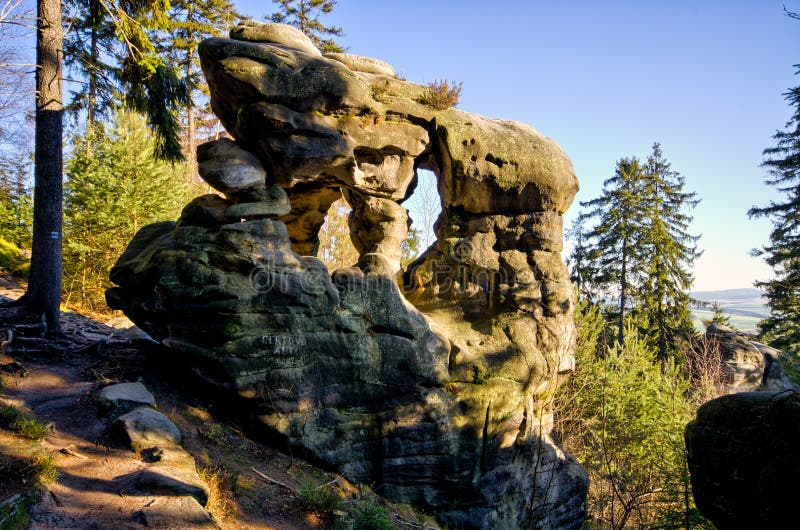 Rock Town Near Teplice, Czech Republic Stock Photo - Image of orange ...