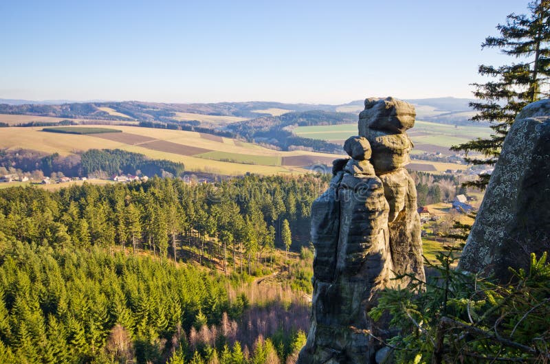 Sandstone Towers Czech Republic Stock Photo - Image of republic ...