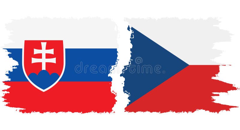 Czech and Slovakia Grunge Flags Connection Vector Stock Vector ...