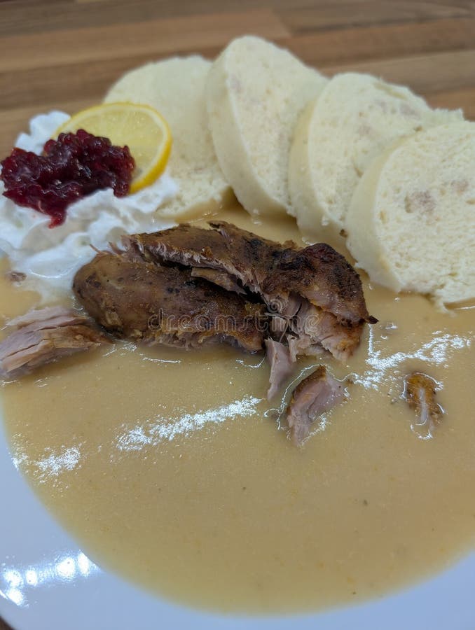 Czech svickova food stock image. Image of sirloin, xmas - 372514787